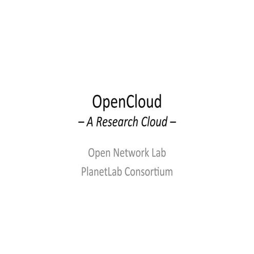 OpenCloud - A Research Cloud | PDF