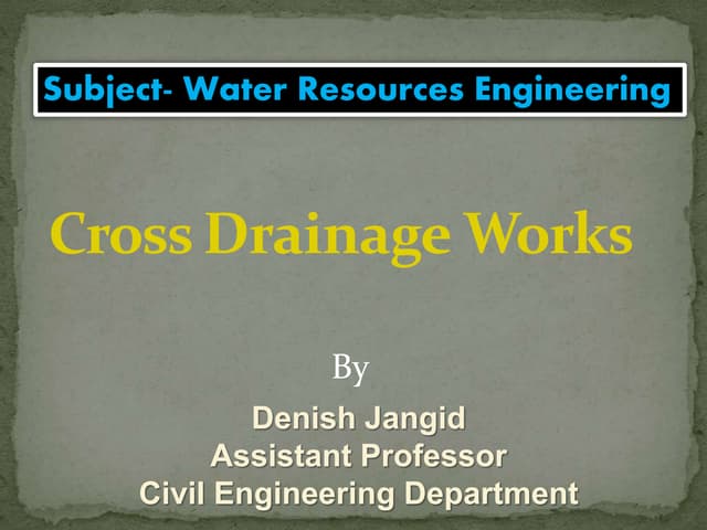 Cross drainage work | PDF