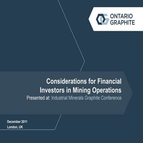 Ontario Graphite Corporate Presentation | PDF