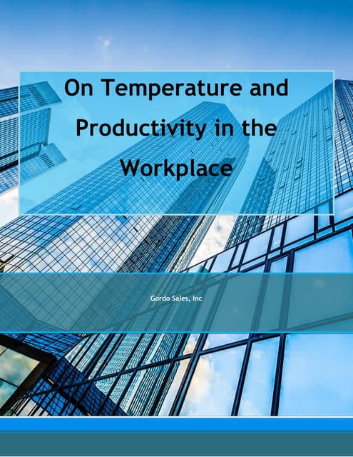 Temperature & Lighting: It’s Impact on Employee Productivity | PDF