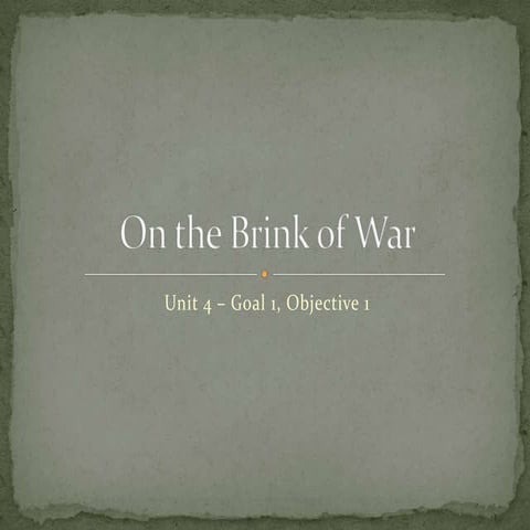 On The Brink of War Fall 2013 | PPTX | Crime & Harmful Acts to ...