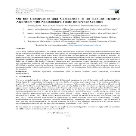 On The Construction And Comparison Of An Explicit Iterative Pdf