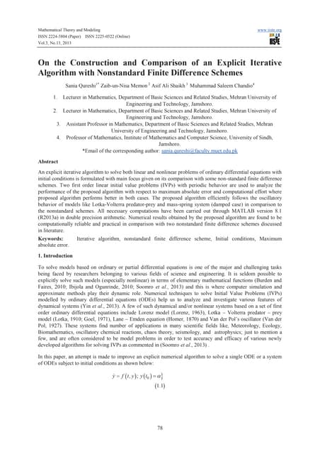 On The Construction And Comparison Of An Explicit Iterative Pdf