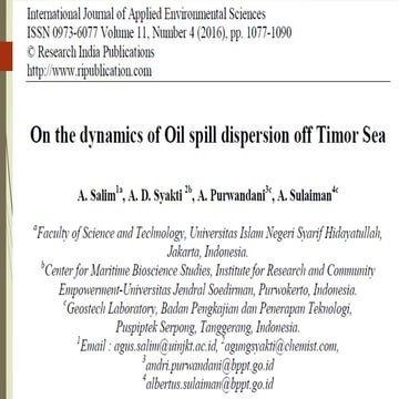 On the dynamic oil spill simulation | PPT