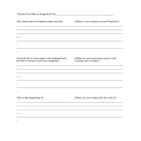 On the First Day of English | DOC