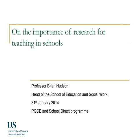On the importance of research for teaching and schools | PPT