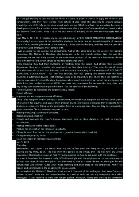 OJT REPORT (PDF FORMAT) | PDF