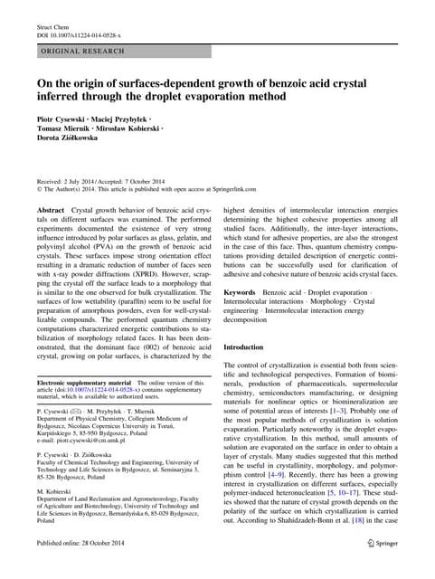 Experiment 4 purification - recrystallization of benzoic acid | PDF