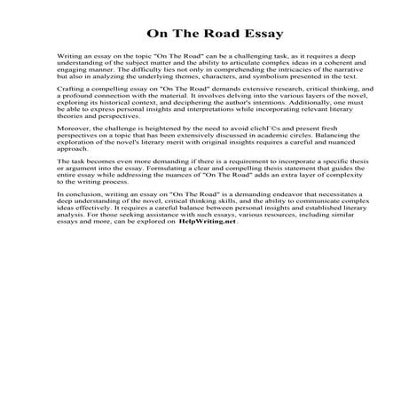 On The Road Essay.pdf