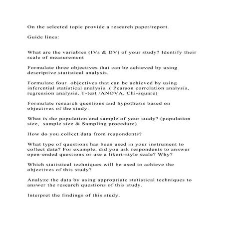 On the selected topic provide a research paperreport.Guide line.docx