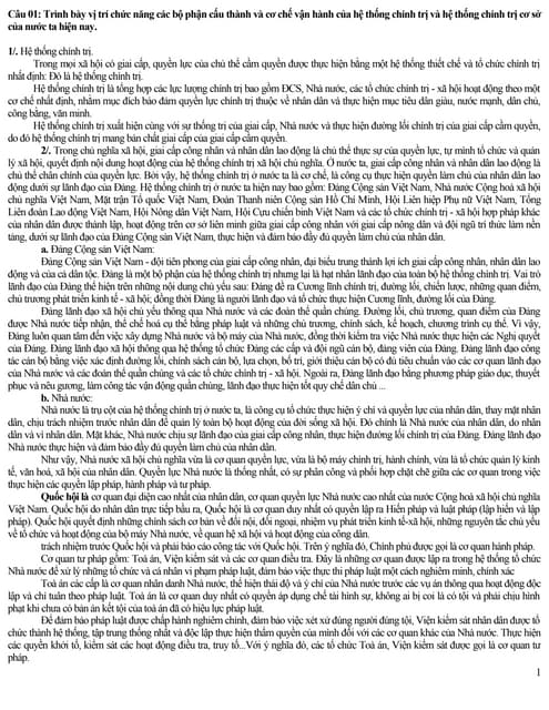 Bộ máy nhà nước việt nam theo hiến pháp 1959. | PPT