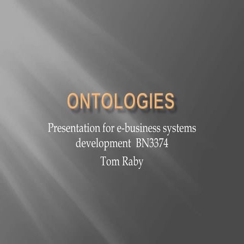 Ontologies Presentation | PPT