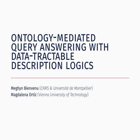 Ontology-mediated query answering with data-tractable description logics | PDF