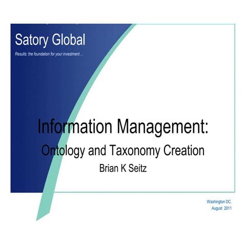 Ontology and taxonomy creation presented dc 3day | PPTX