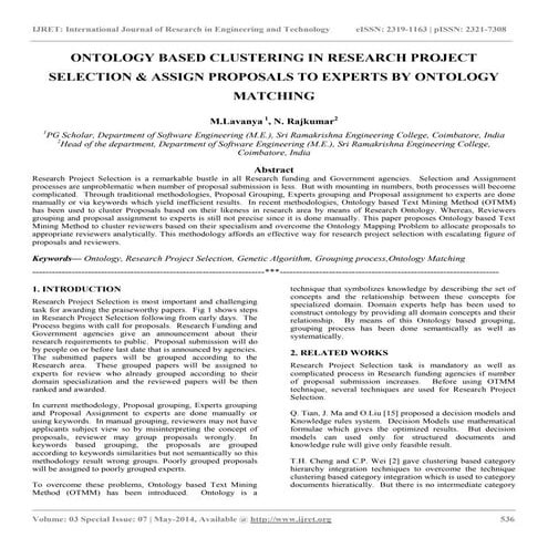 Ontology based clustering in research project | PDF