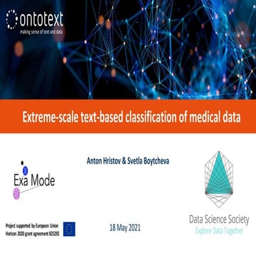 Extreme scale text based classification of medical data | PPT
