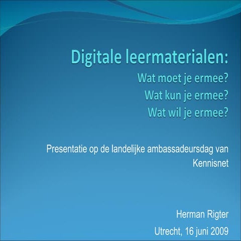 Ontwikkelen En Inzetten Digitaal Leermateriaal | PPT