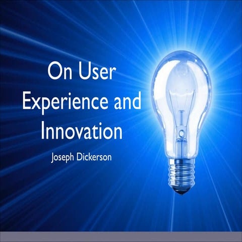 On User Experience and Innovation | PDF