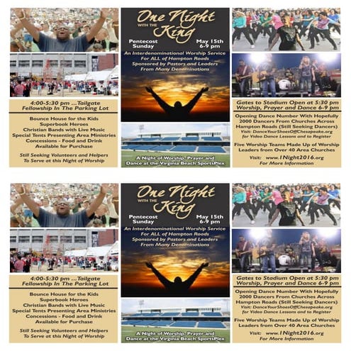 One Night With the King Flyer (to print and cut into two) | PDF