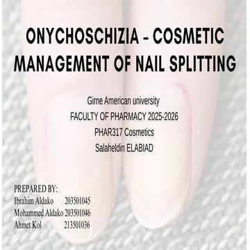 Comprehensive Cosmetic Management of Onychoschizia: Nail Splitting ...