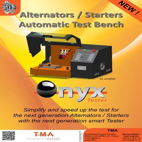 ONYX Tester, an easy way to control alternators and starters | PDF