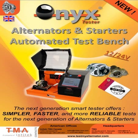 ONYX Tester, an automatic way to control alternators and starters | PDF