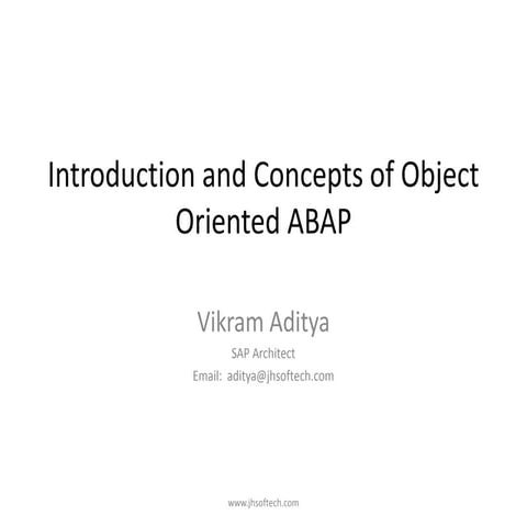 Sap Abap Using Oops Jh Softech Pptx Programming Languages Computing 
