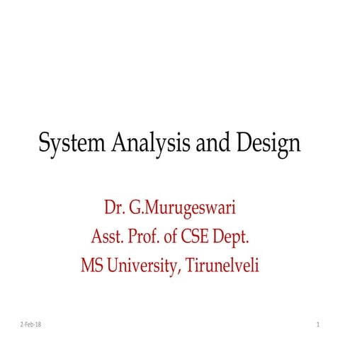 Ooad System Analysis And Design Ppt 5444