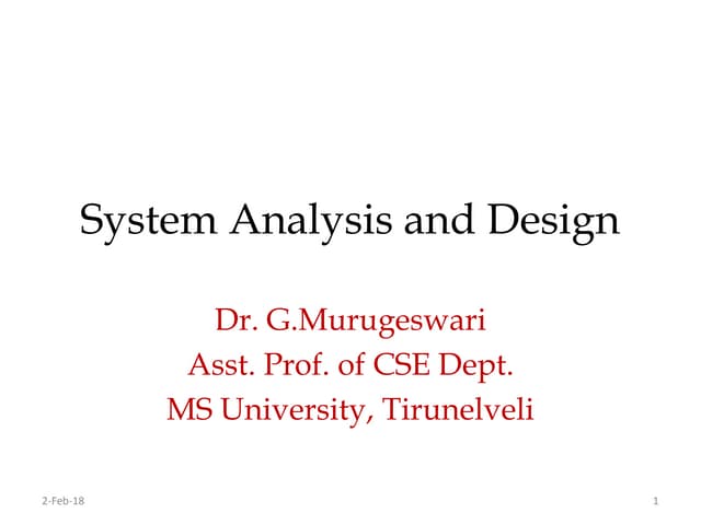 Ooad System Analysis And Design Ppt 5444