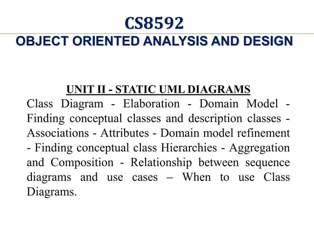 Cs8592 Ooad Lecture Notes Unit 2 Pdf Programming Languages Computing