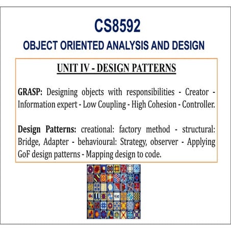Cs8592 Ooad Lecture Notes Unit 4 Pdf Programming Languages Computing 