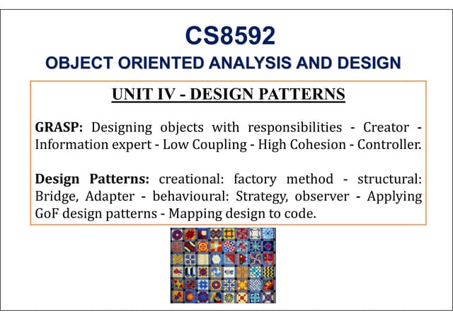 Cs8592 Ooad Lecture Notes Unit 4 Pdf Programming Languages Computing