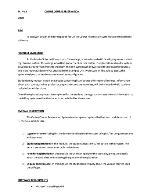 Ooad lab manual | DOCX Ooad lab manual | DOCX