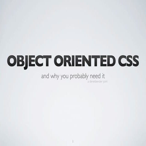 Object Oriented Css Ppt