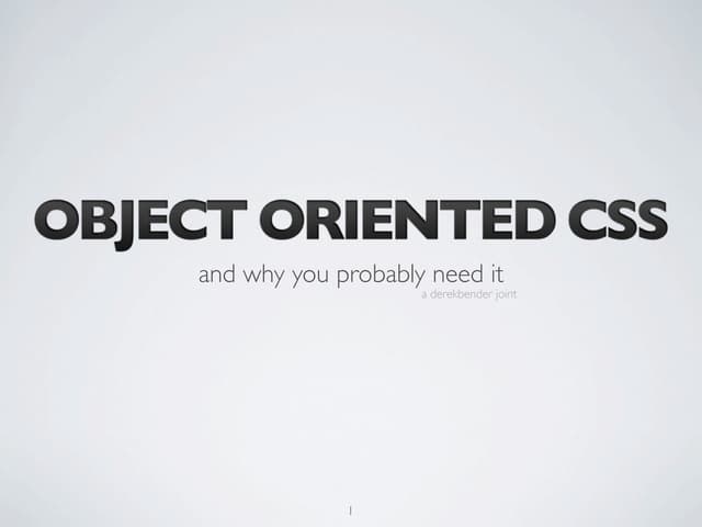 Object Oriented Css Ppt