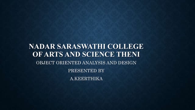 Object Oriented Analysis And Design Ppt 1876