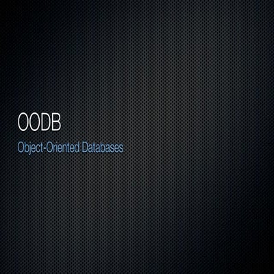 OODB | PPT
