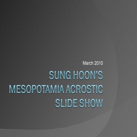 Acrostic Poem on Mesopotamia by Andrew Redmond | PPT