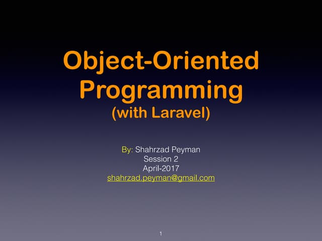 Object Oriented Programming With Laravel Session 2 Ppt 1908