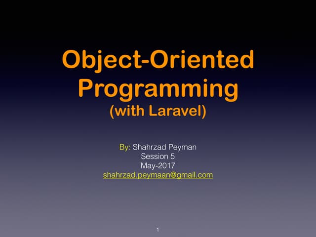 Object Oriented Programming With Laravel Session 5 Ppt 7560