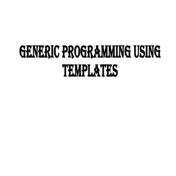 OOP- Generic Programming pdf with ppt can be.pdf