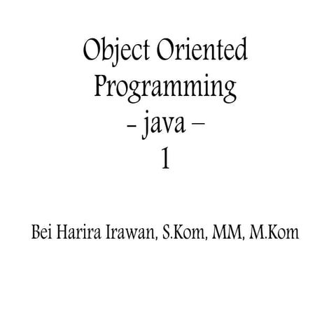 1. OOP Java | PPT