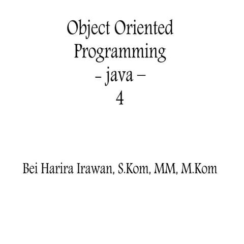 4. OOP Java | PPT