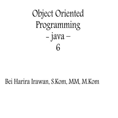 6. OOP Java | PPT