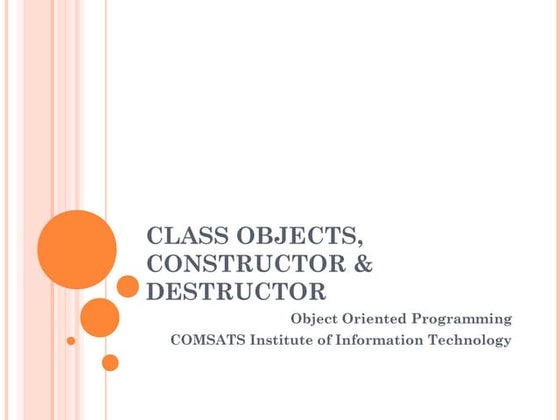 Chapter19 Constructor And Destructor Pdf 