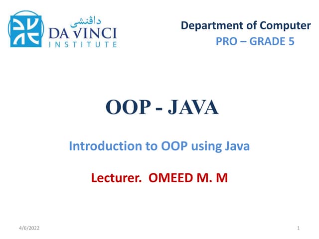 Introduction To Oop Using Java Ppt 6343