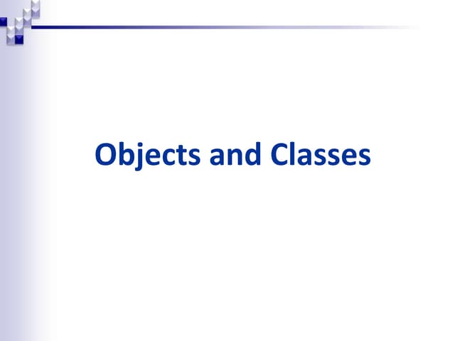 Classes, objects in JAVA