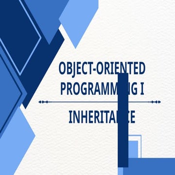 Object Oriented Programming Inheritance Pptx