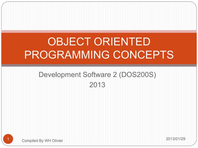Chapter1 Introduction To Object Oriented Programming And Software D