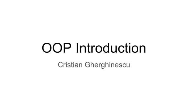 Very Short Oop Introduction Ppt